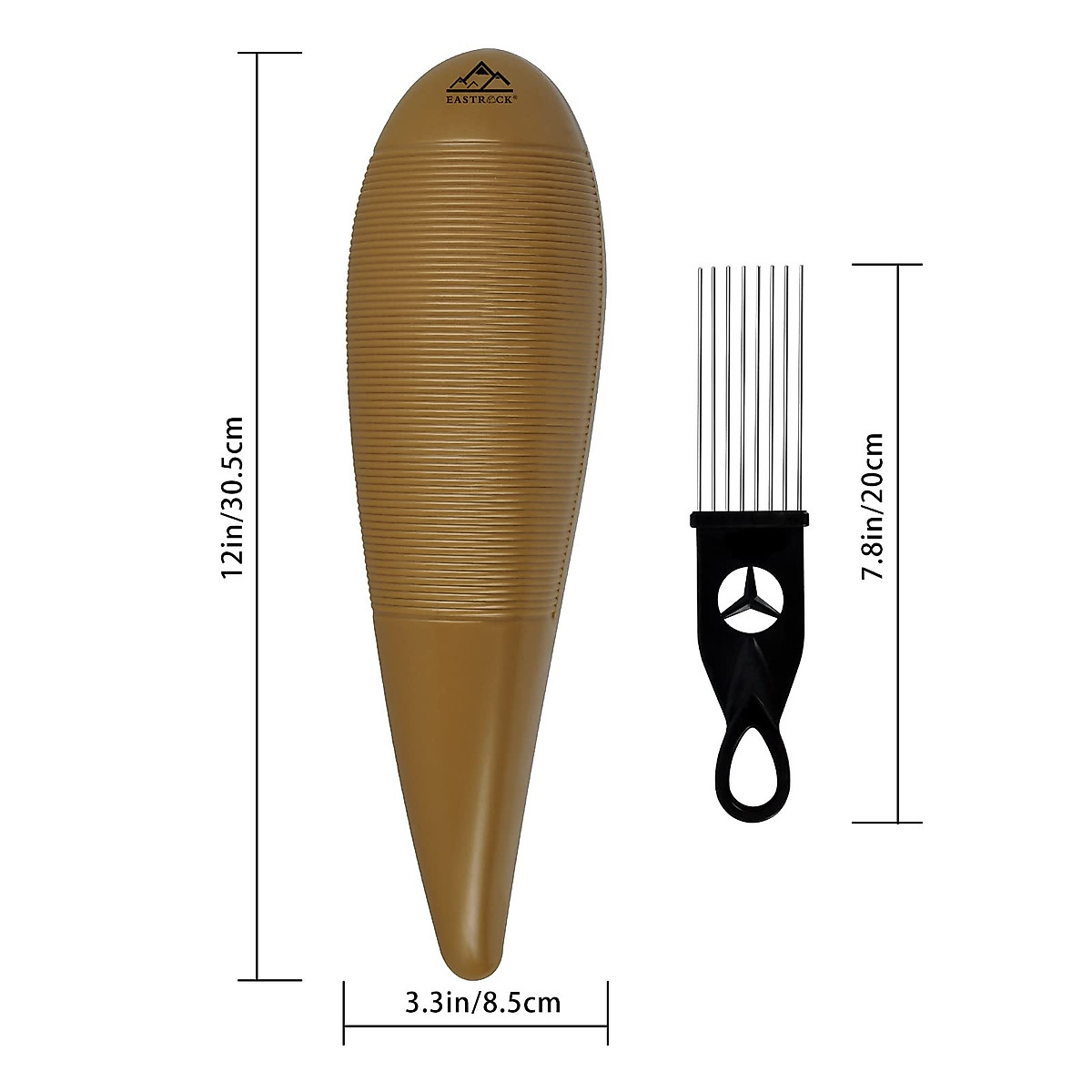 EASTROCK Guiro Instrument 3.3"x12" Fish Shaped Latin Percussion Instrument with 1 Scraper Musical Training Tool for Beginners and Professional Band Accompaniment （Upgraded Version）