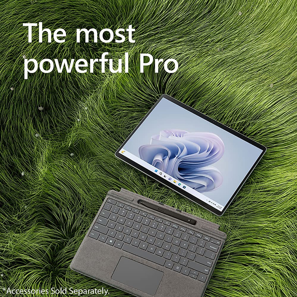 Microsoft QLP-00001 Surface Pro 9 13" Touch Tablet, Intel i7, 32GB/1TB, Platinum Bundle Surface Pro Signature Mechanical Keyboard, Black and 1 YR CPS Enhanced Protection Pack
