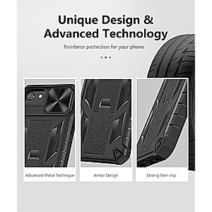 SOiOS for iPhone SE 2022 Phone Case: iPhone SE 2020 / 2nd / 3rd / 8/7 / 6s / 6 Case with Kickstand - Heavy Duty Military Grade Drop Protection Phone Cover - Rugged Protective Shockproof Bumper Black