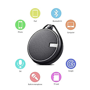 INSMY C12 IPX7 Waterproof Shower Bluetooth Speaker, Portable Small Speaker, Speakers Bluetooth Wireless Loud Clear Sound Support TF Card Suction Cup for Kayak Canoe Beach Gift (Purple)