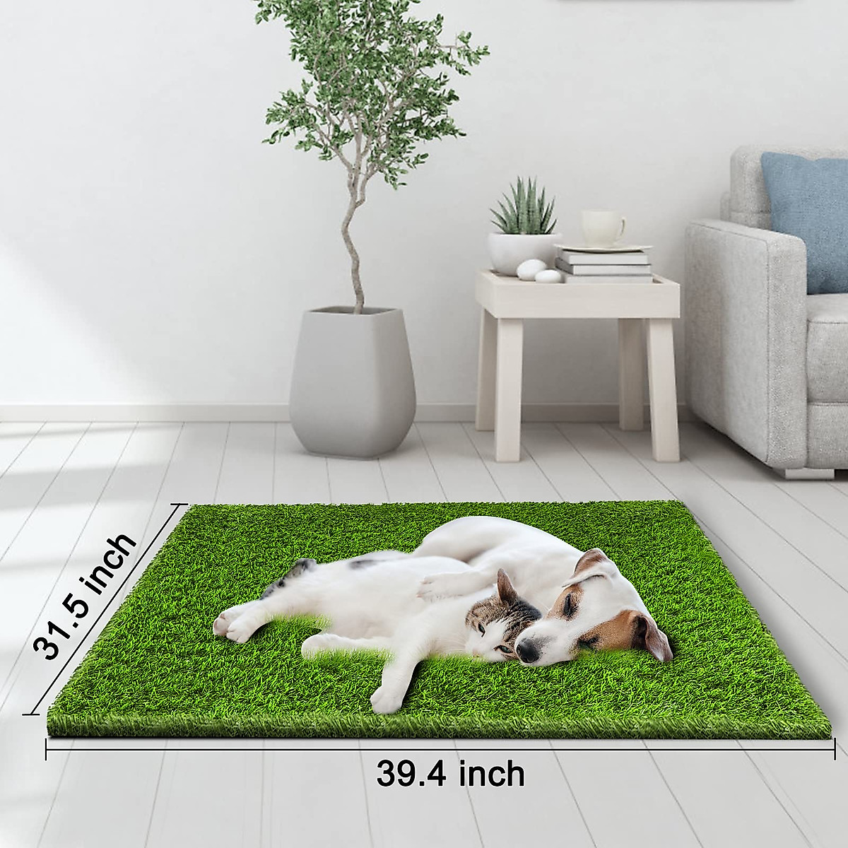 Artificial Grass, Fake Grass for Dog Training Pads, Professional Dog Pee Pads, Reusable Dog Grass Mat with Drainage Hole, Grass Pad for Dogs for Indoor/Outdoor - Easy to Clean(39.4x31.5in)