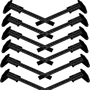 Honoson 10 Pieces 150 mm Mini Plastic Caliper Vernier Caliper Double Scale Sliding Gauge Measuring Tool for Student Office, 0-6 Inch, Black