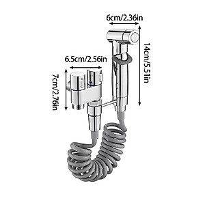 Handheld Bidet Sprayer for Toilet,1-In-2-Out Dual Control Valve,Mini Toilet Faucet Sprayer Kit Butt Washer,Hand Shower Bidet Attachment for Washing Machine and Toilet (Silver)