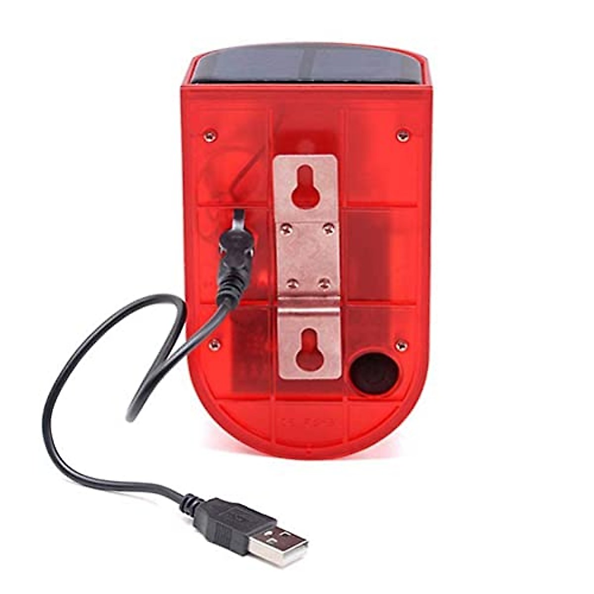 Aolyty Solar Motion Sensor Detector Alarm Lights LED Warning Strobe Flashing Light with 110dB Sound IP65 Waterproof 4 Work Modes Solar Security Siren Light for Home Warehouse Farm Yard (Red)