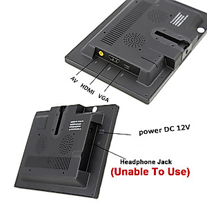 PONPY 7" Ultra Thin 16:9 HD 800x480 Color TFT LCD Display Monitor Touch Button Monitor Screen with AV HDMI VGA Video Input