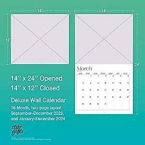 The Beauty of Dachshunds | 2024 14 x 24 Inch Monthly Deluxe Wall Calendar | Sticker Sheet | StarGifts | Animal Dog Breeds