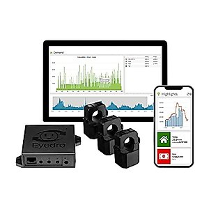 Eyedro Business 3-Phase Solar & Energy Monitor - View Your High Resolution Energy Usage in a Variety of ways via My.Eyedro.com (No Fee) - Energy Costs in Real Time - EYEDRO5-BEW (Ethernet/WIFI)