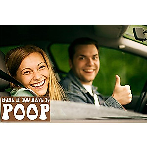 Honk If You Have to Poop Prank Bumper Sticker 10 Pack by Witty Yeti. Play a Funny Practical Joke on Your Friends With The Number 2 Most Offensive Window Decal. Hilarious Driving Gag Gift & Car Novelty