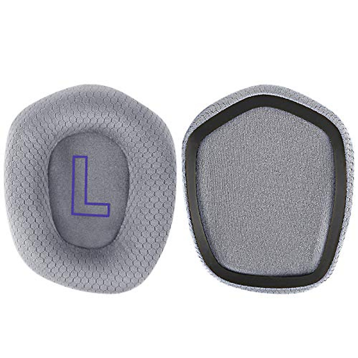 Geekria Comfort Mesh Fabric Replacement Ear Pads for Logitech G733 Headphones Earpads, Headset Ear Cushion Repair Parts (Grey)