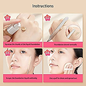 6 Pack Stainless Steel Makeup Spatula Foundation Liquid Foundation Mixer Face Cream Applicator Cosmetic Mixing Tool for Foundation Eye Shadow Cream