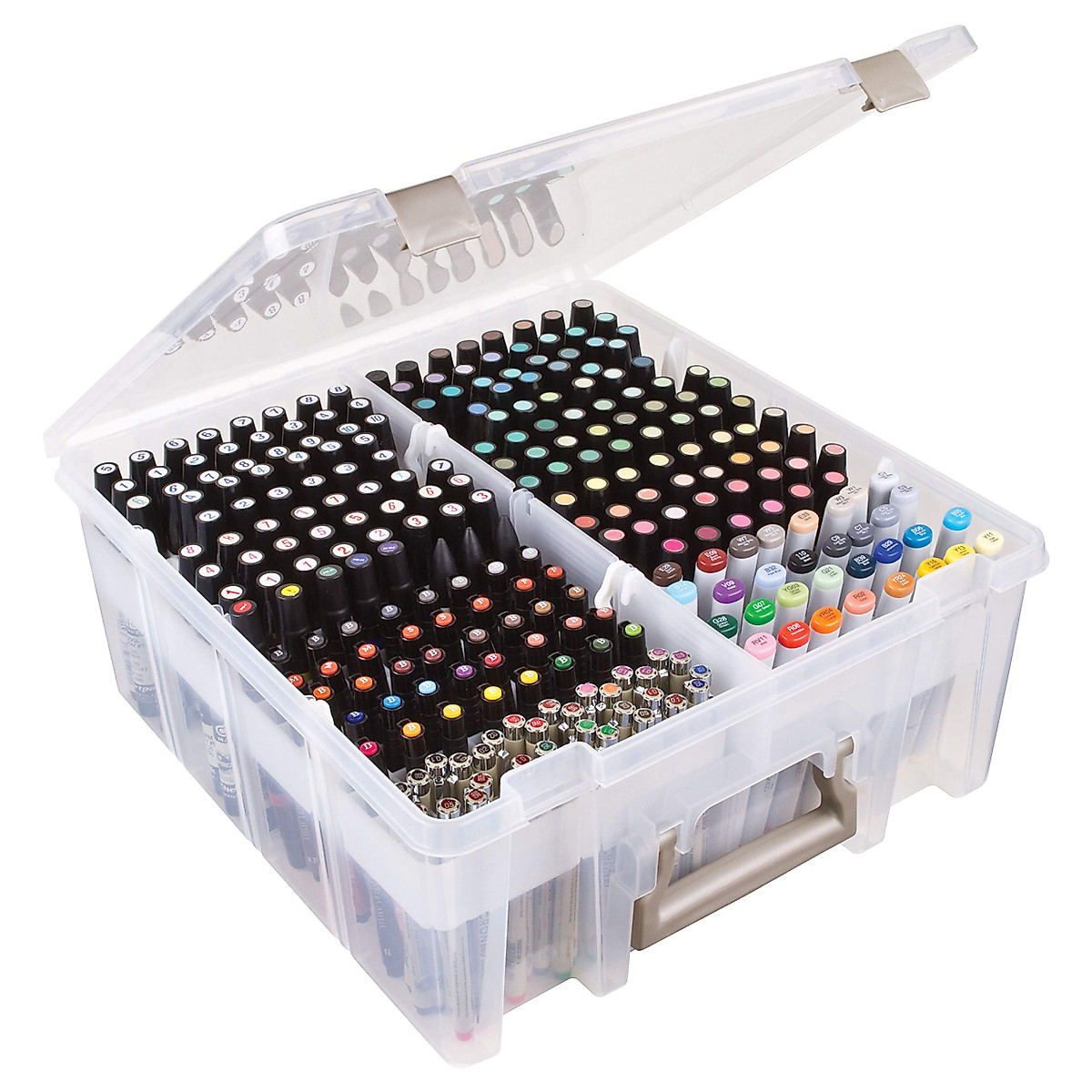 ArtBin 6939AB Marker Storage Tray - Holds up to 64 Pens, Pencils, Markers, Brushes, etc., [1] Plastic Storage Tray, White