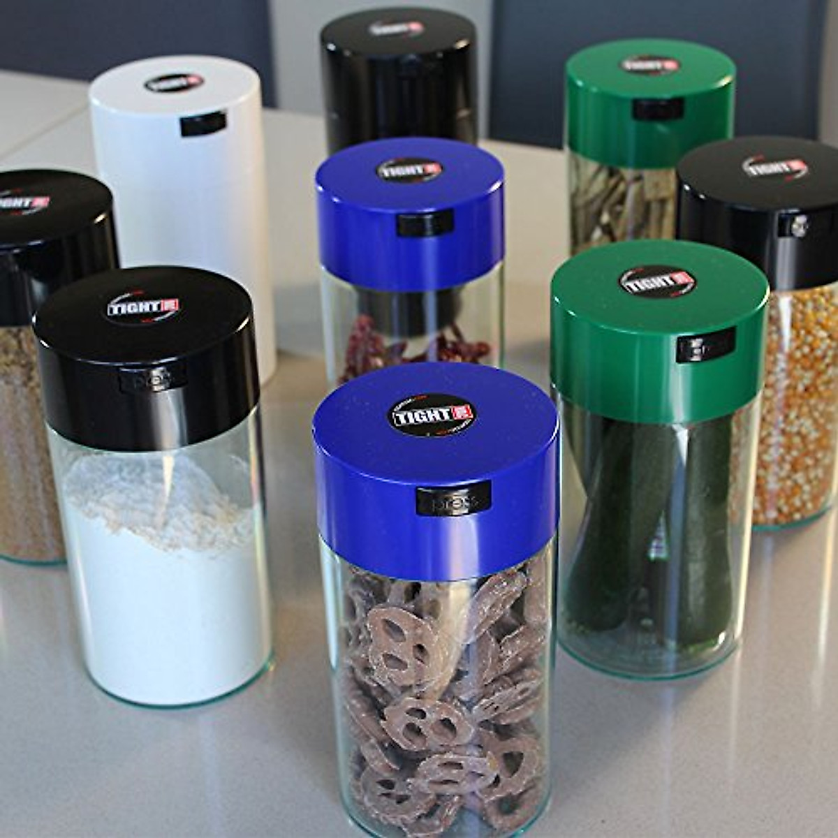 Tightvac 3 to 12 Oz Vacuum Sealed Storage Container, 1.3-Liter/1.1-Quart, Black Pearl