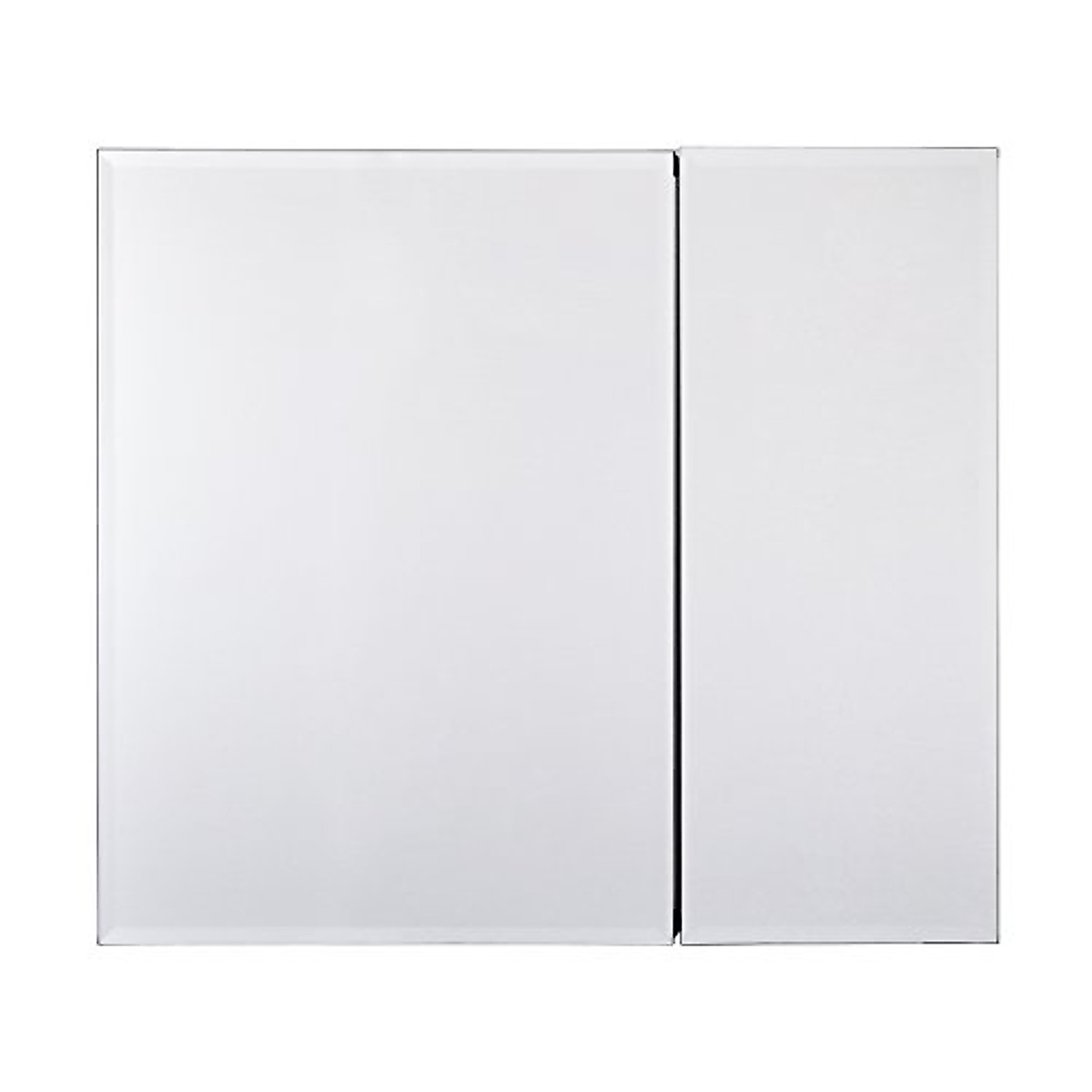 Utopia Alley Frameless Rustproof Medicine Cabinet - Surface Mount or Recessed Medicine Cabinet with Mirrored Sides, Bi-View- Bathroom Organizer Cabinet with Mirror & Storage Shelves - 30"x26" Silver