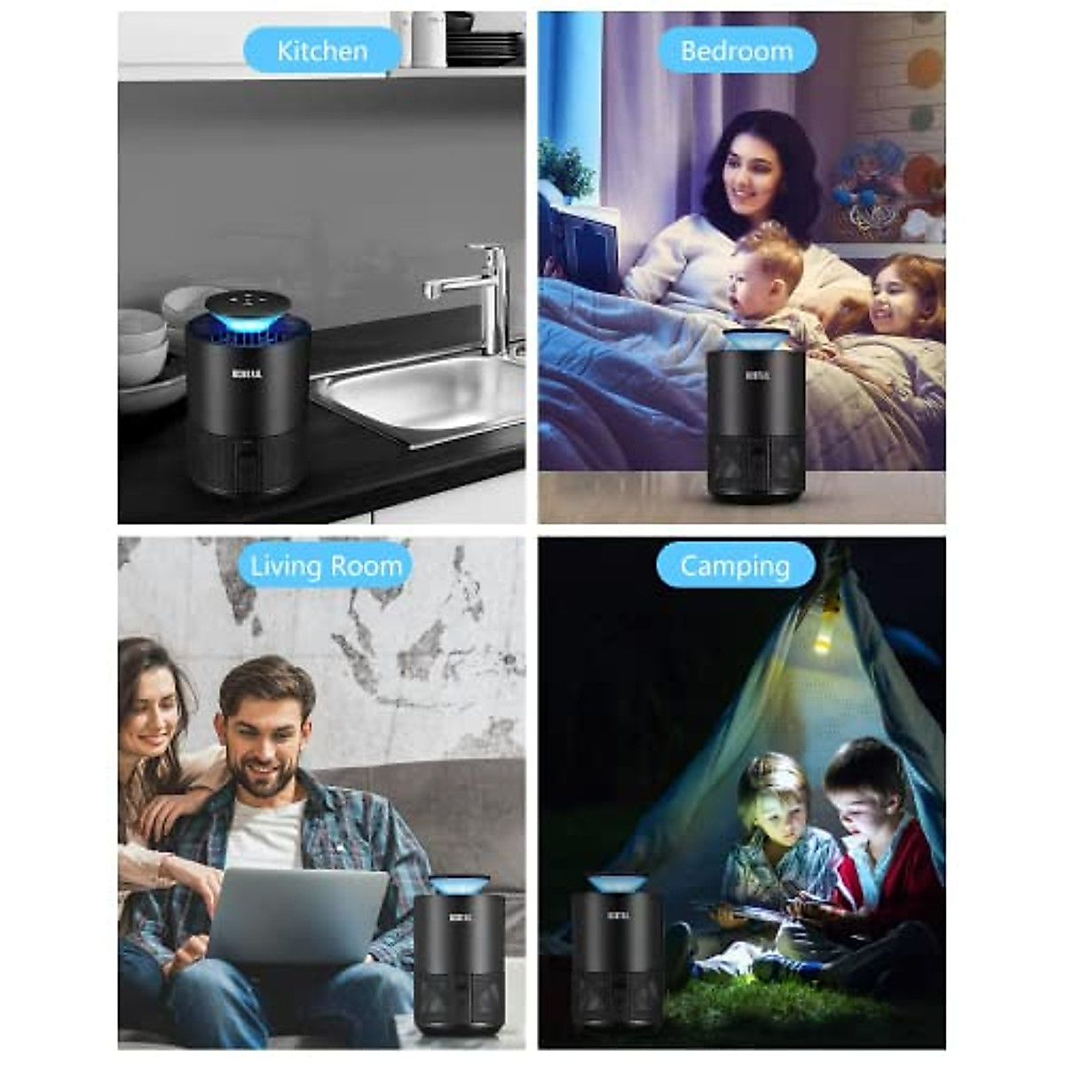 Mosquito Trap NONTAIL Fruit Fly Traps for Indoors,Catcher & Killer for Gnat, Moth, Flies, Non-Zapper Insect Traps with UV Light Fan & Sticky Glue