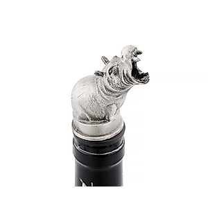 WOKHACH Animal Wine Aerator & Liquor Pourer for Bar,Home and Party Wine Pourer Aerator Festival Gift (Hippo Silver Gray)