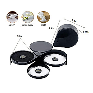 3 Tier Bar Glass Rimmer Bartender Tool with Sponge,Margarita Salt Rimmer,Margarita Salt Rimmer Set,Salt Box Spice Container,Bar Tools,Bartender Accessories