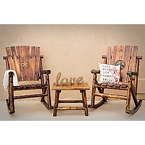 Leigh Country Fleur-De-Lis Medallion Outdoor Rocker, Brown