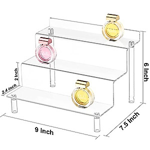Grarry Acrylic Risers Display Shelf, 9” Perfume Organizer Stand, Acrylic Riser for Display Compatible with Funko POP Shelf, Acrylic Display Stands for Cupcake Stand Cologne Organizer Perfume Holder