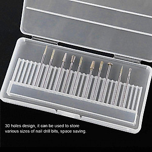 30 Holes Storage Box, Nail Art Drill Bits Storage Box Manicure Drill Bits Container Holder Display Case Organizer