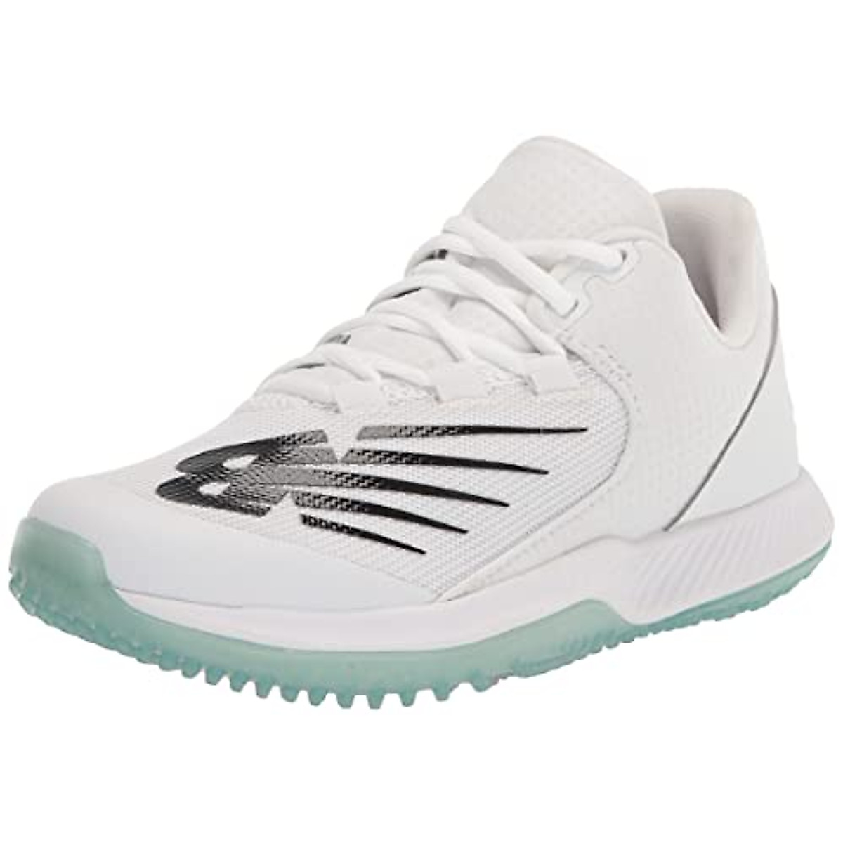 New Balance Men's FuelCell 4040 V6 Turf-Trainer Baseball Shoe, White/Black, 9