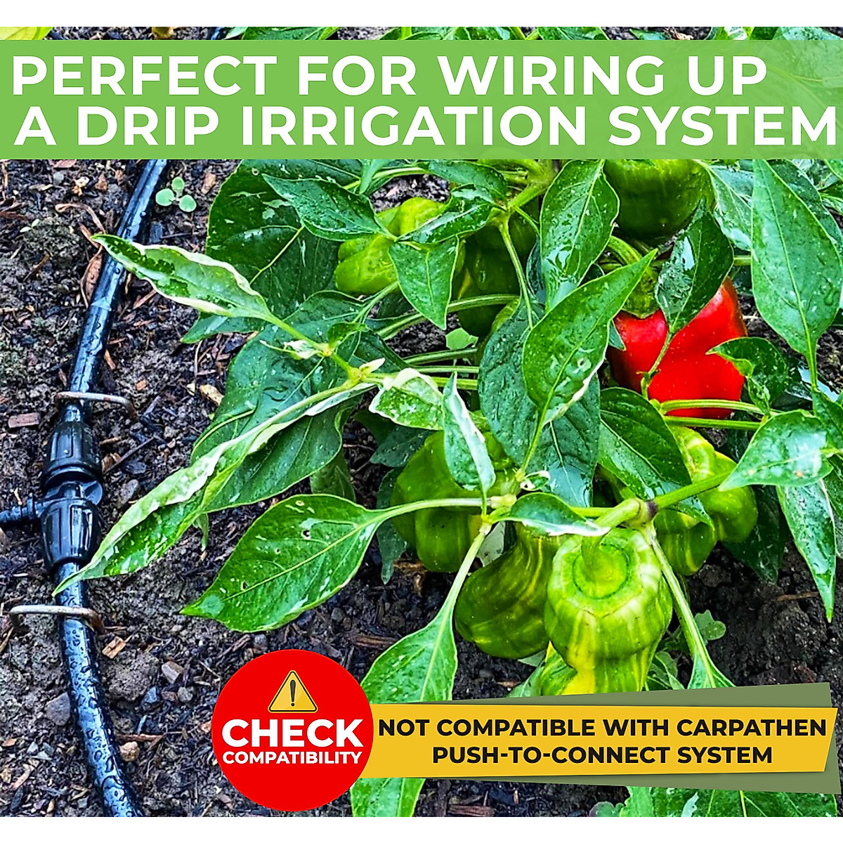 CARPATHEN Drip Irrigation Kit - Adjustable Premium Garden Watering System + 100 ft 5/16 Drip Irrigation Tubing - Mainline - (.40 OD x .32 ID) PVC Water Line