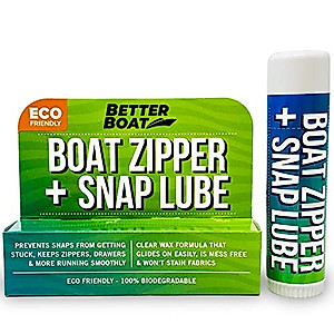 Zipper Wax & Zip Lube Marine Grade Zipper Lubricant Stick Zipper Lubricate with Ease Boat, Canvas, Bimini Snap, Metal Zippers, Jackets, Coolers, Vinyl Panels, Wetsuit & Drysuit No Oil & Graphite Mess