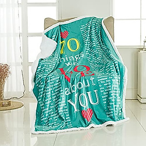 Piwaka Birthday Gifts for Women 70th Birthday Decorations 70 Year Old Gifts Mens 70th Birthday Gift Ideas Gifts for 70 Years Throw Blanket (Sherpa Fleece, 70th_Teal)