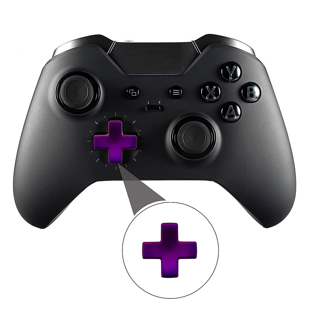 4 Pcs Interchangeable Paddles and 2 D-Pads Metal Stainless Steel Replacement Parts for Xbox One Elite Series 2 Controller & Xbox One Elite Controller (Purple)