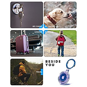 4 Pack Airtag Keychain Waterproof, Air Tag Holder for Apple Airtag GPS Tracker, Soft Full-Body Shockproof Apple Tag Case for Dog Cat Collar, Luggage, Keys (4 Holder+1 Lanyard)