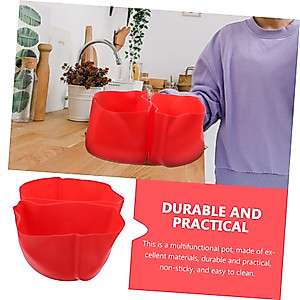 HOMSFOU 3 Sets Saucepan Silicone Lining Red Rice Cooker Silicone Cooking Utensils Silicone Cookware Kitchen Slow Cooker Divider Slow Cooker Pot Liner Multifunction Dividing Line