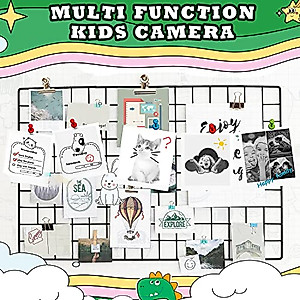 WQ Kids Camera Instant Print, 1080P Dinosaur Digital Print Camera for Kids with Dual Lens,Selfie Video Camera with Phone Connected,Zero Ink Instant Print Camera Ideal Gift for Boys Girls 3-12