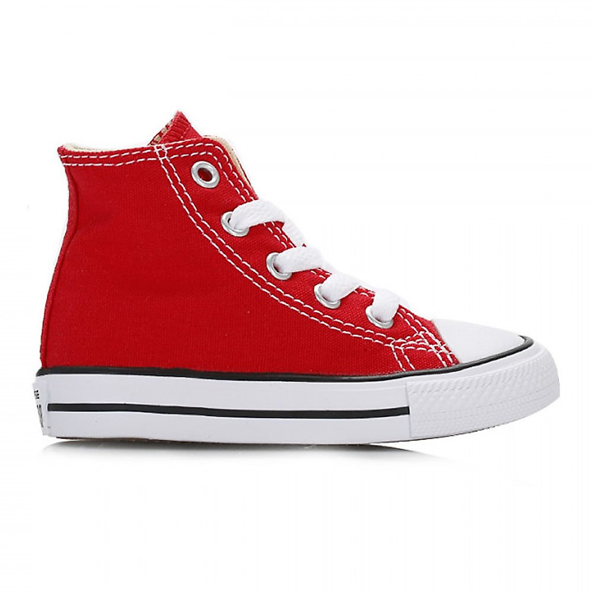 Converse Baby Chuck Taylor All Star Canvas High Top Sneaker, red, 3 M US Infant