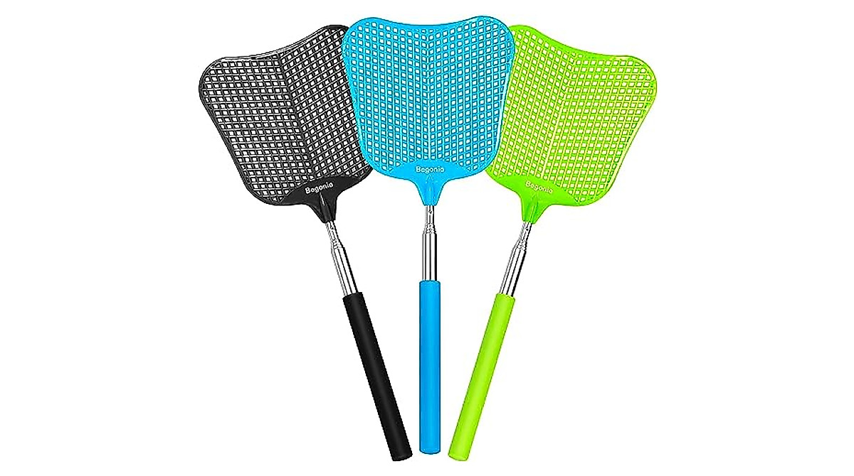 Heavy Duty Telescopic Fly Swatters - 3 Pack Set