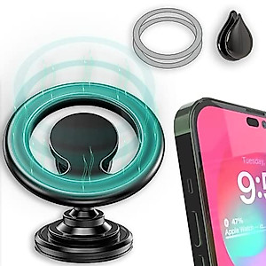 Gorphi for iPhone Magsafe Car Mount, [2023 Upgraded to 44 Strong Magnets], Magesafe 3 Car Mount, Magesafe Phone Holder for Car, Magsafe Mount for iPhone 14 13 12 Pro Max Plus Mini MagSafe Case