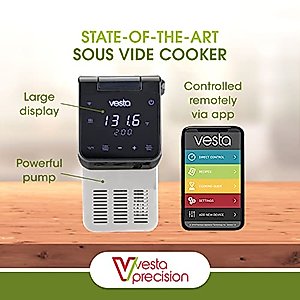 Imersa Elite Sous Vide Cooker with Unique Folding Design | Powerful Pump Immersion Circulator | App Enabled with Big Display | by Vesta Precision