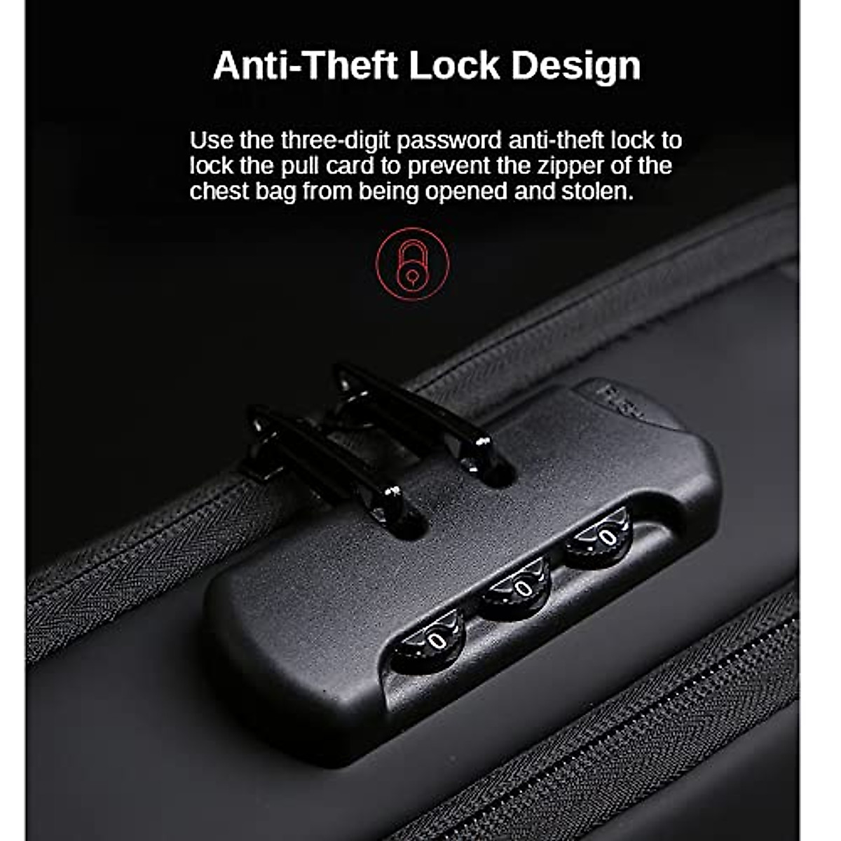 LELEBEAR Anti Theft Sling Bag, Usb Charging Sport Sling Anti-theft Shoulder Bag Waterproof Chest Bag (grey-brown)