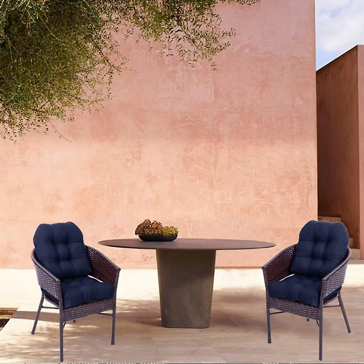 CFMYTX Outdoor/Indoor 19"x19" Chair Cushions Set of 2, Waterproof All Weather U-Shape Seat Pads Decoration for Patio Garden Furniture Home Office(Purple)