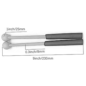 TUOREN 1 Pair 9 Inch Rubber Xylophone Sticks Tongue Drum Mallets Percussion Sticks Hammer for Glockenspiel, Xylophone, Chime, Woodblock, and Bells (Purple)