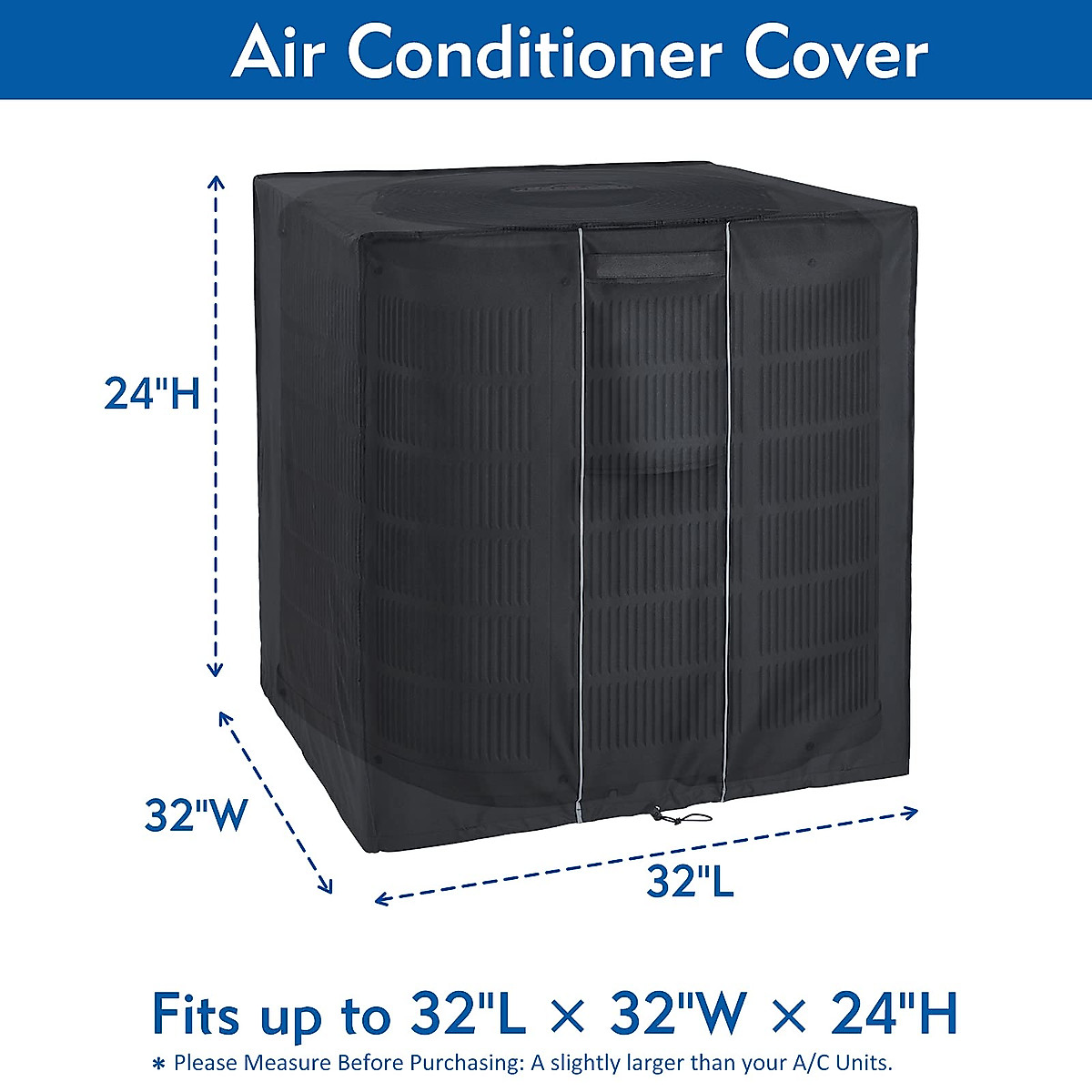 FORSPARK Air Conditional Cover for Outside Units AC Cover for Outdoor Central Durable Waterproof-Fits up to 28 × 28 × 30 inches