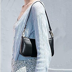 NIUEIMEE ZHOU Shoulder Bag for Women Retro Vegan Leather Classic Clutch Tote HandBags Purses with Zipper Closure