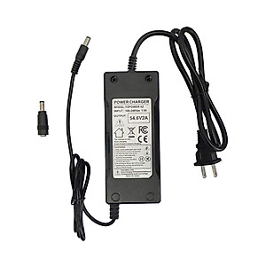 Abakoo 54.6V 2A Power Supply Adapter Charger for 48V Lithium Li-ion Battery Pack with DC 5.5x2.1mm / 5.5x2.5mm Plug