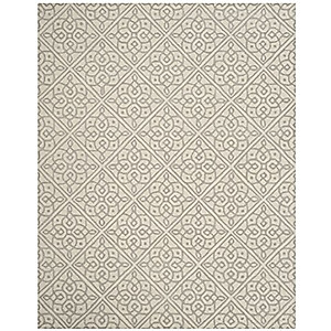 SAFAVIEH Cambridge Collection 8' x 10' Ivory/Grey CAM731Q Handmade Trellis Premium Wool Area Rug