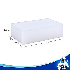 MR.SIGA Multi-Functional Eraser Sponge, Magic Cleaning Pads for Kitchen Household Cleaning, 48 Count, Size 3.1" x 2" x 1"