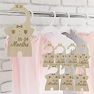 Milageto 7X Baby Closet Size Dividers, Baby Closet Organizer,Durable Baby Closet Dividers from Newborn to 24 Months for Any Nursery Decor, Style B