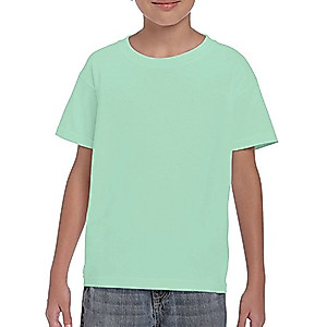 Gildan Youth 53 Oz T-Shirt - Mint Green - M - (Style # G500B - Original Label)