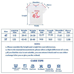 AMZTM 4th Birthday Girl T-Shirt Dinosaur Themed B-Day Party Tee Gift for Toddler (US, Age, 4 Years, White)