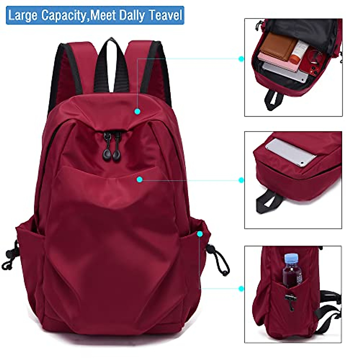 YZAOLL Small Backpack for Women Mini Backpack Daypack,Red