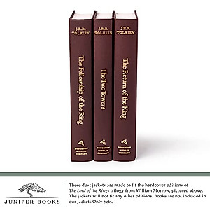 Juniper Books Lord of The Rings DUST Jackets ONLY in Black | Custom Designed Dust Jackets for Your 3-Volume Hardcover LOTR Book Set Published by Houghton Mifflin Harcourt | Books NOT Included