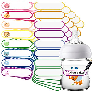 Waterproof Baby Bottle Labels for Daycare Essentials, 80PCS Name Labels for Kids School Supplies Personalized, Self Laminating, Dishwasher Safe, Toddler Name Stickers Tags for Water Bottle Pacifier