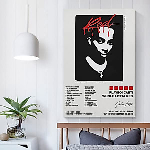 Playboi Poster Carti Whole Lotta Red Album Cover Music posters for room aesthetic Canvas Wall Art Living Room Posters 12x18inch(30x45cm)